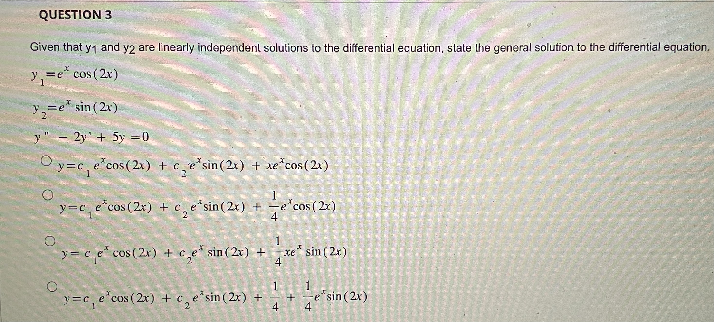 Solved Given that y1 and y2 are linearly independent | Chegg.com