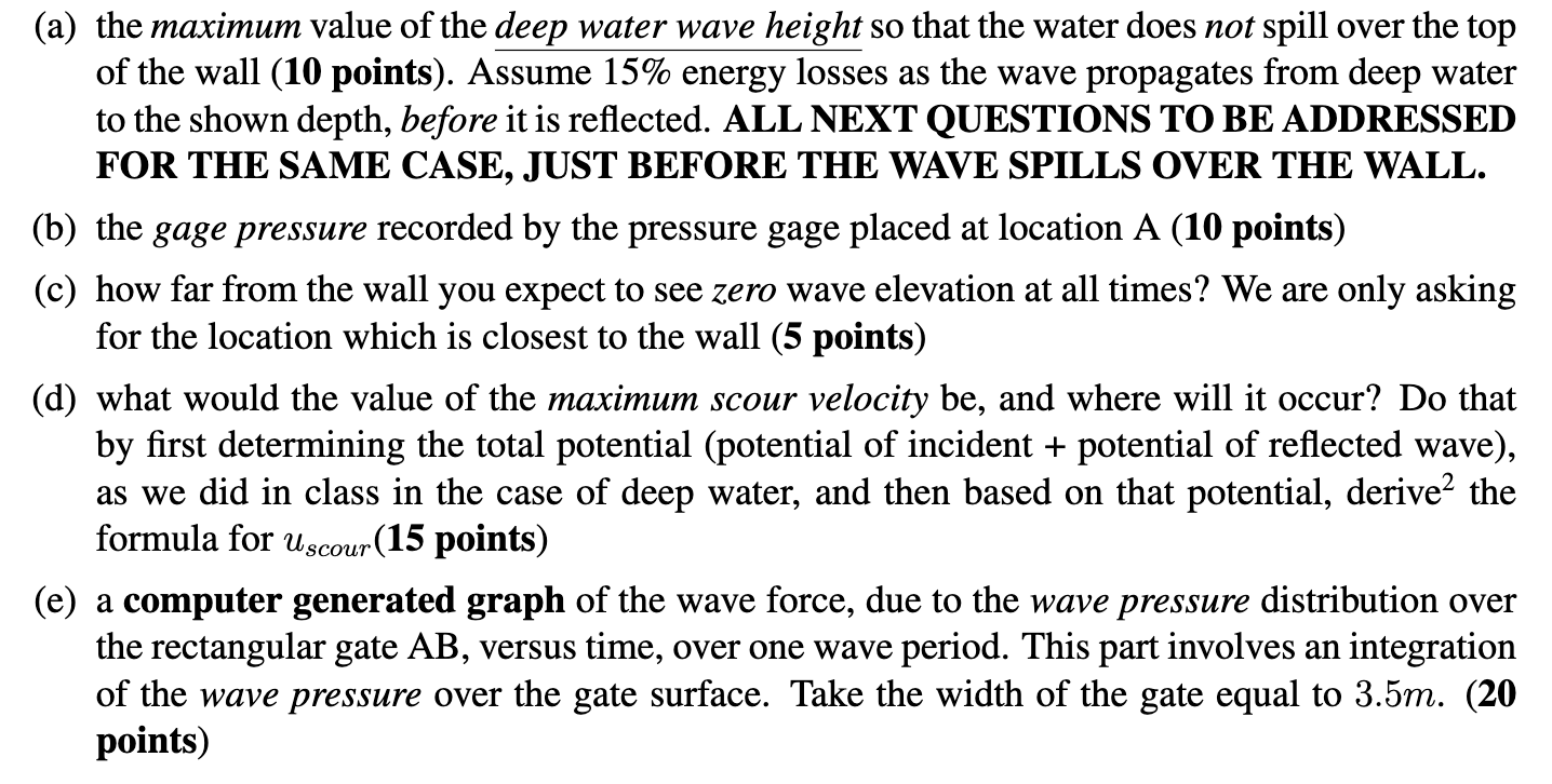 (a) the maximum value of the deep water wave height | Chegg.com