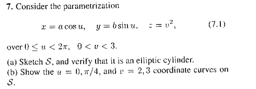 Solved 7. Consider the parametrization | Chegg.com