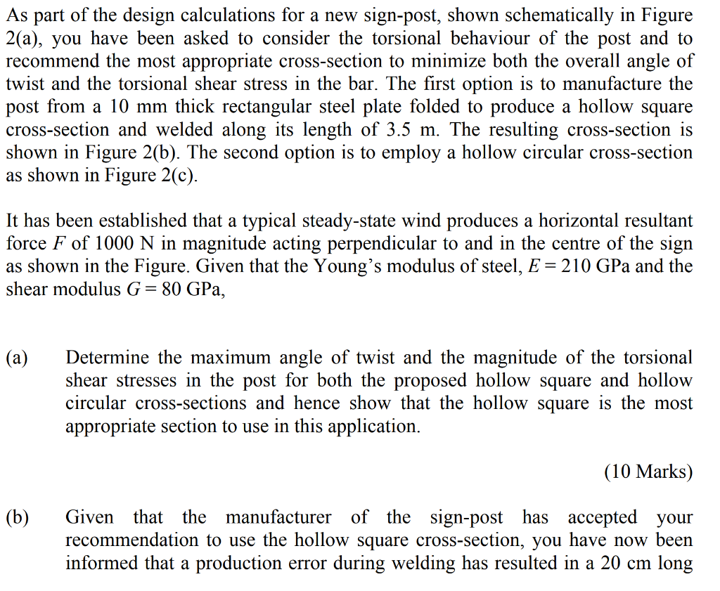 Solved As part of the design calculations for a new | Chegg.com