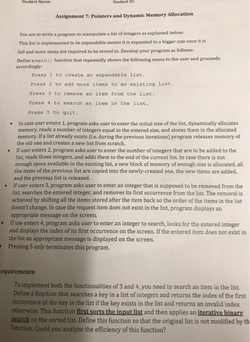 Solved X Assignment 7 CPP.pdf Student Name: Student ID Mark | Chegg.com