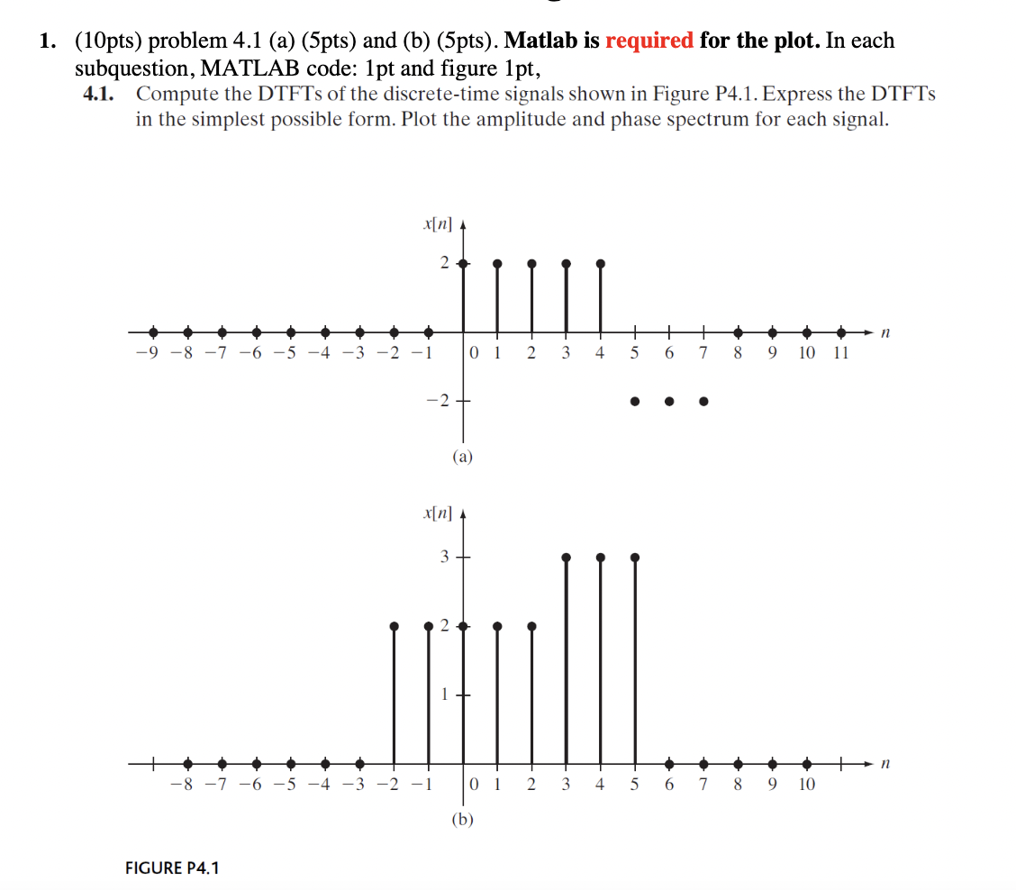 Solved 1. (10pts) problem 4.1 (a) (5pts) and (b) (5pts). | Chegg.com