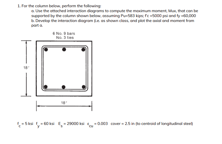 Solved 1. For the column below, perform the following: a. | Chegg.com