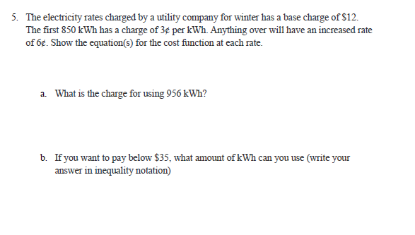 Solved The electricity rates charged by a utility company | Chegg.com