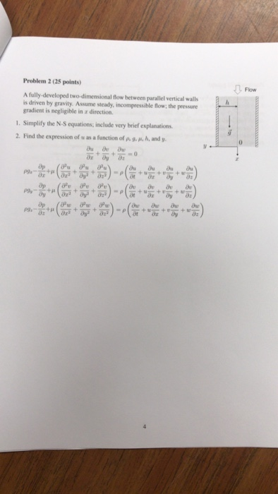Solved Problem 2 (25 points) Flow A fully-developed | Chegg.com