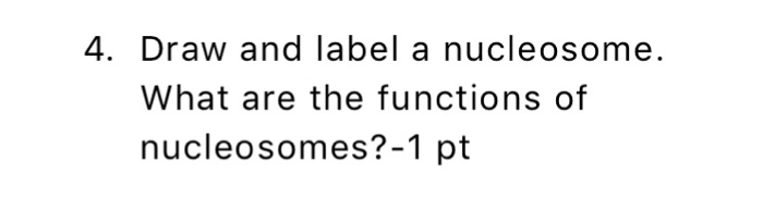 Solved 4. Draw and label a nucleosome. What are the | Chegg.com