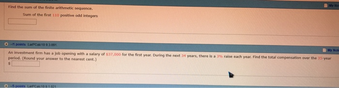 Solved Find the sum of the finite arithmetic sequence. No | Chegg.com