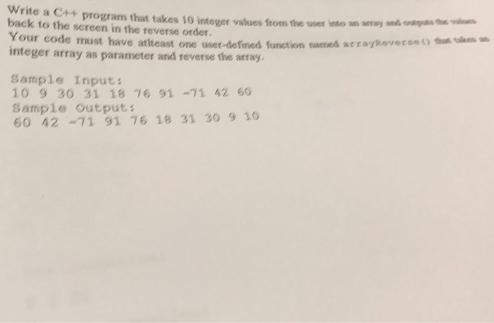 Solved Write a C++ program that takes 10 integer values from | Chegg.com