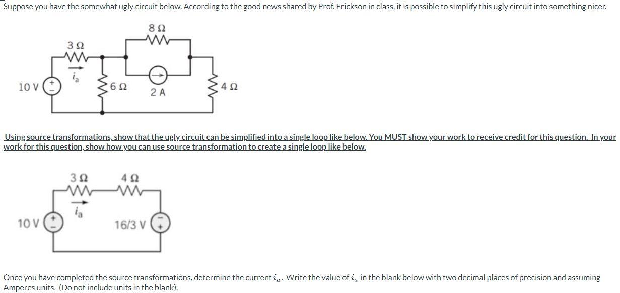 Solved Using source transformations, show that the ugly | Chegg.com