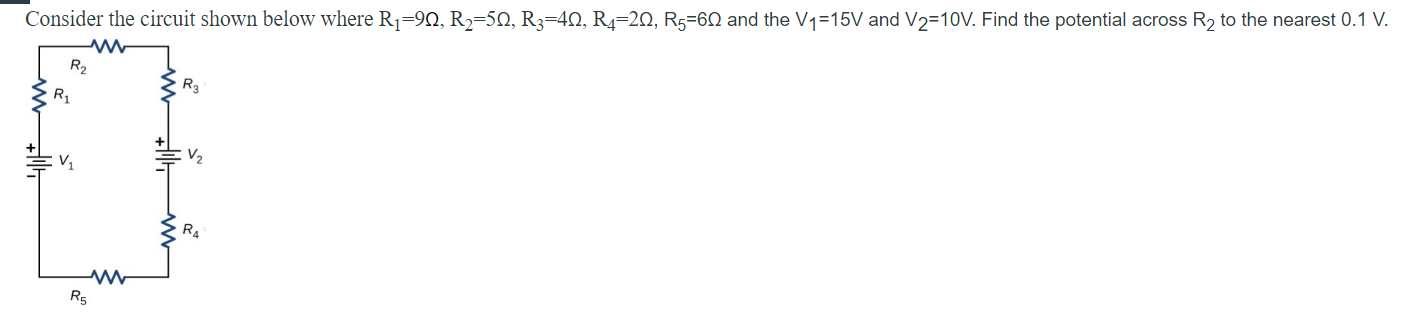 Solved Consider the circuit shown below where R1=9Ω, R2=5Ω, | Chegg.com