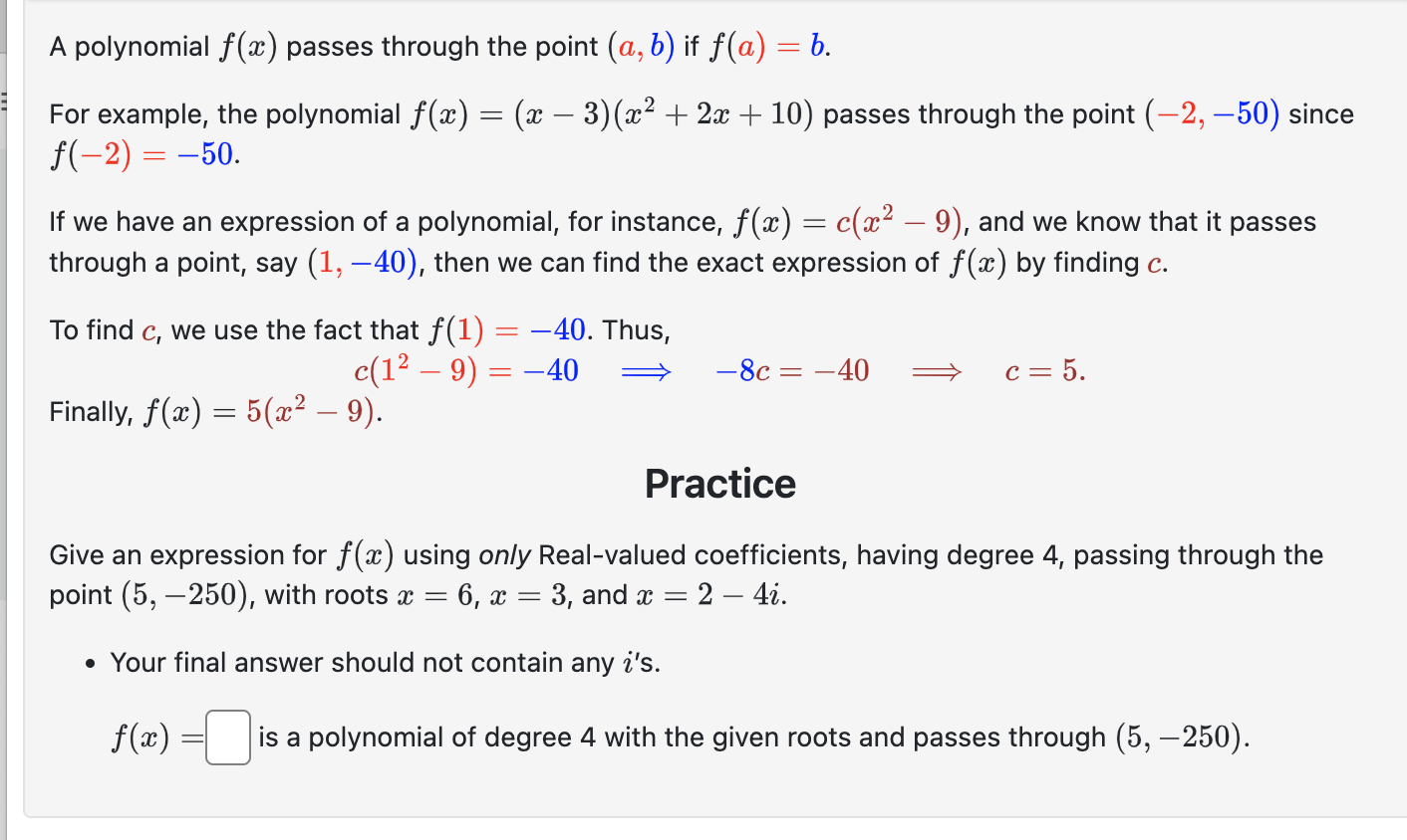 Solved A polynomial f(x) passes through the point (a,b) if | Chegg.com