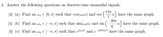 Solved 4. Answer the following questions on discrete-time | Chegg.com