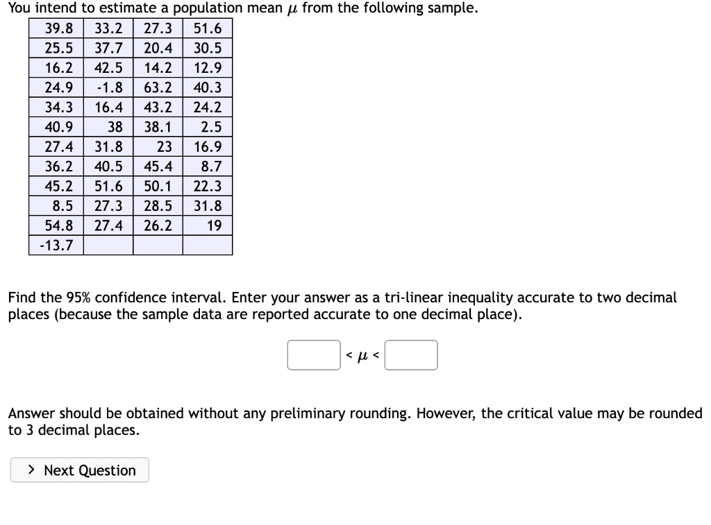 Solved Find the 95\% confidence interval. Enter your answer | Chegg.com