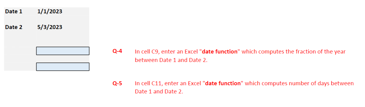 In cell C9, enter an Excel "date function" which | Chegg.com