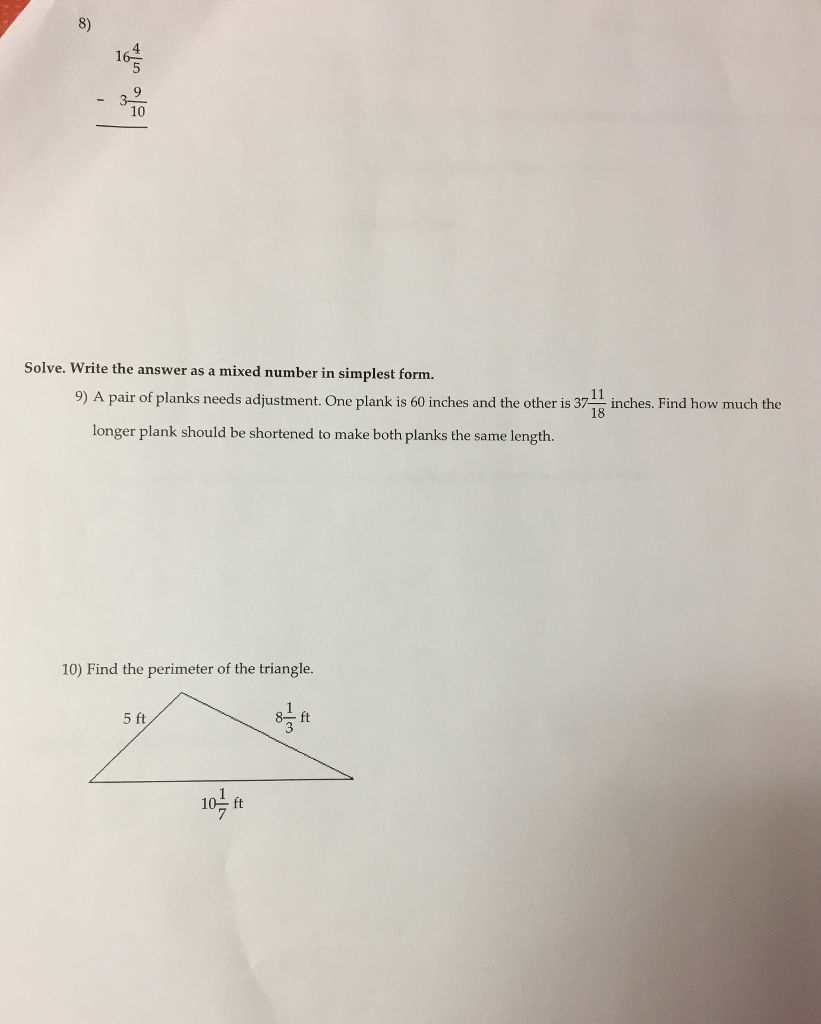 Solved Add or subtract as indicated. Write the answer in | Chegg.com