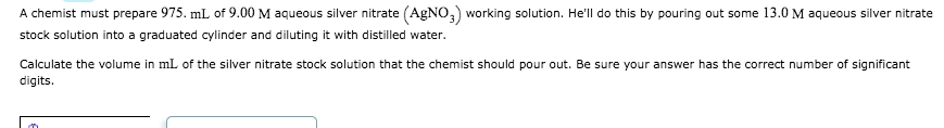 Solved A chemist must prepare 975. mL of 9.00 M aqueous | Chegg.com