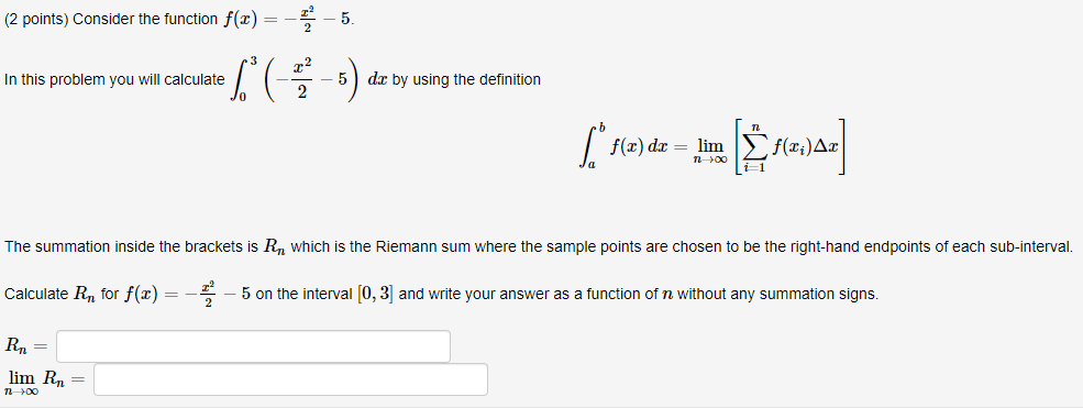 Solved (2 points) Consider the function f(2)=- - 5. f" (2-5) | Chegg.com