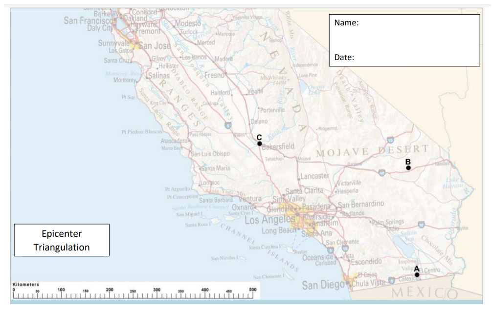 Solved Part 2: Triangulating the Location of an Earthquake | Chegg.com