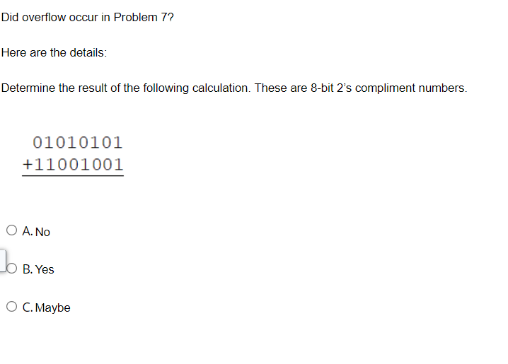 Solved Did overflow occur in Problem 7?Here are the | Chegg.com