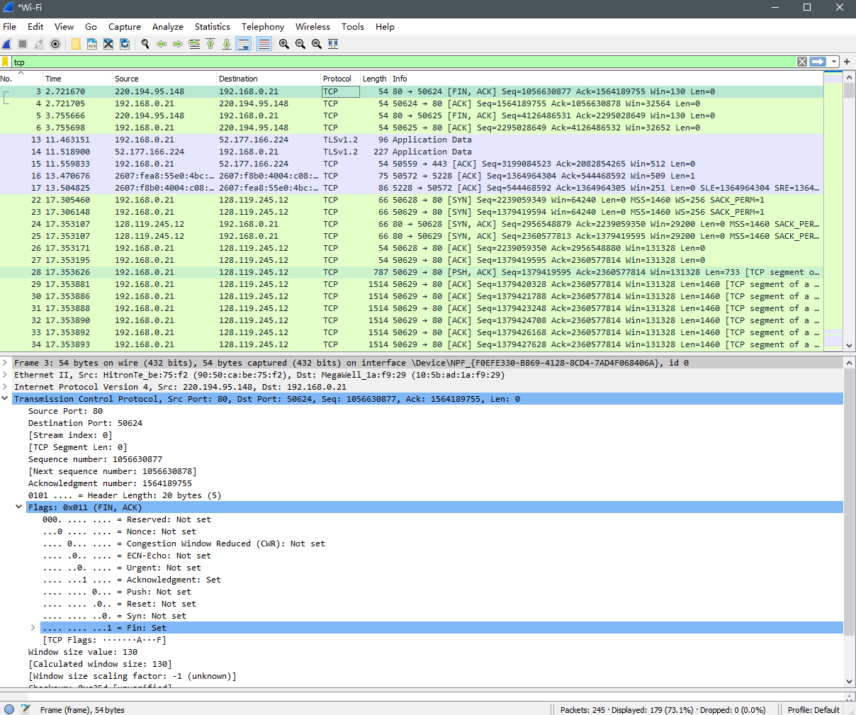 Solved - 0 X *Wi-Fi File Edit View Go Capture Analyze | Chegg.com