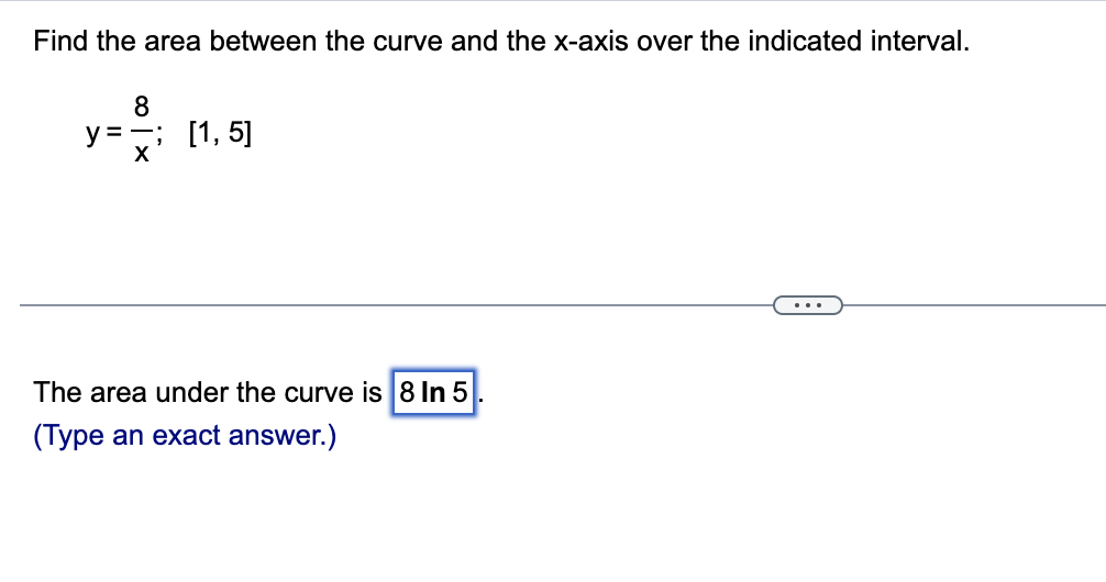 Solved Find the area between the curve and the x-axis over | Chegg.com