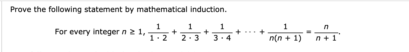 Solved Prove the following statement by mathematical | Chegg.com