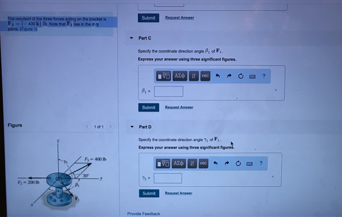 Solved Submit Request Answer The resultant of the three | Chegg.com