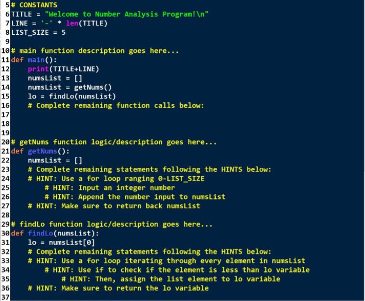 Solved Developing a modular Number Analysis Program (using | Chegg.com