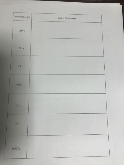 Solved Chemistry 40 Experiment 13: Lewis Structures (RS 13) | Chegg.com
