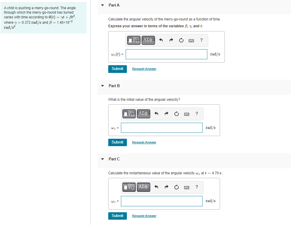 Solved A child is pushing a merry-go-round. The angle Part A | Chegg.com