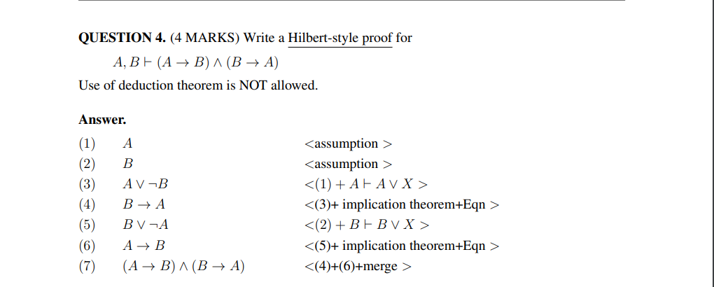 Solved Q：Use the Hilbert-style method ONLY to prove𝐴 ∨ 𝐴 ∨ | Chegg.com
