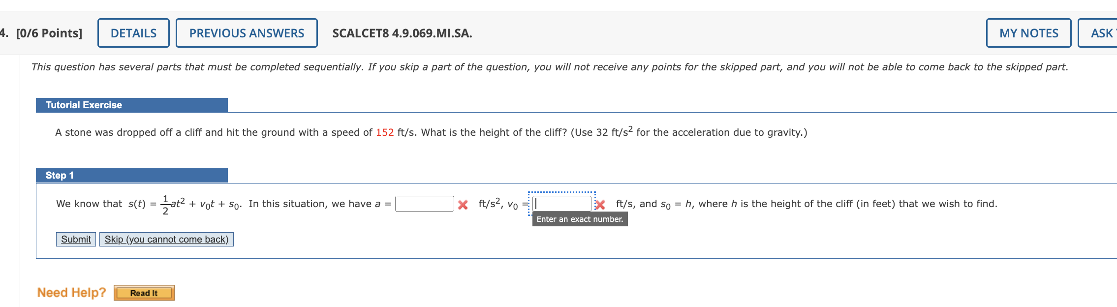 Solved 4. [0/6 Points] DETAILS Tutorial Exercise PREVIOUS | Chegg.com