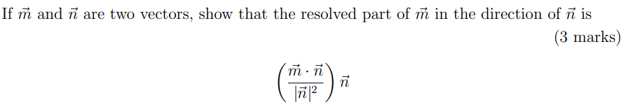Solved If vec(m) ﻿and vec(n) ﻿are two vectors, show that the | Chegg.com