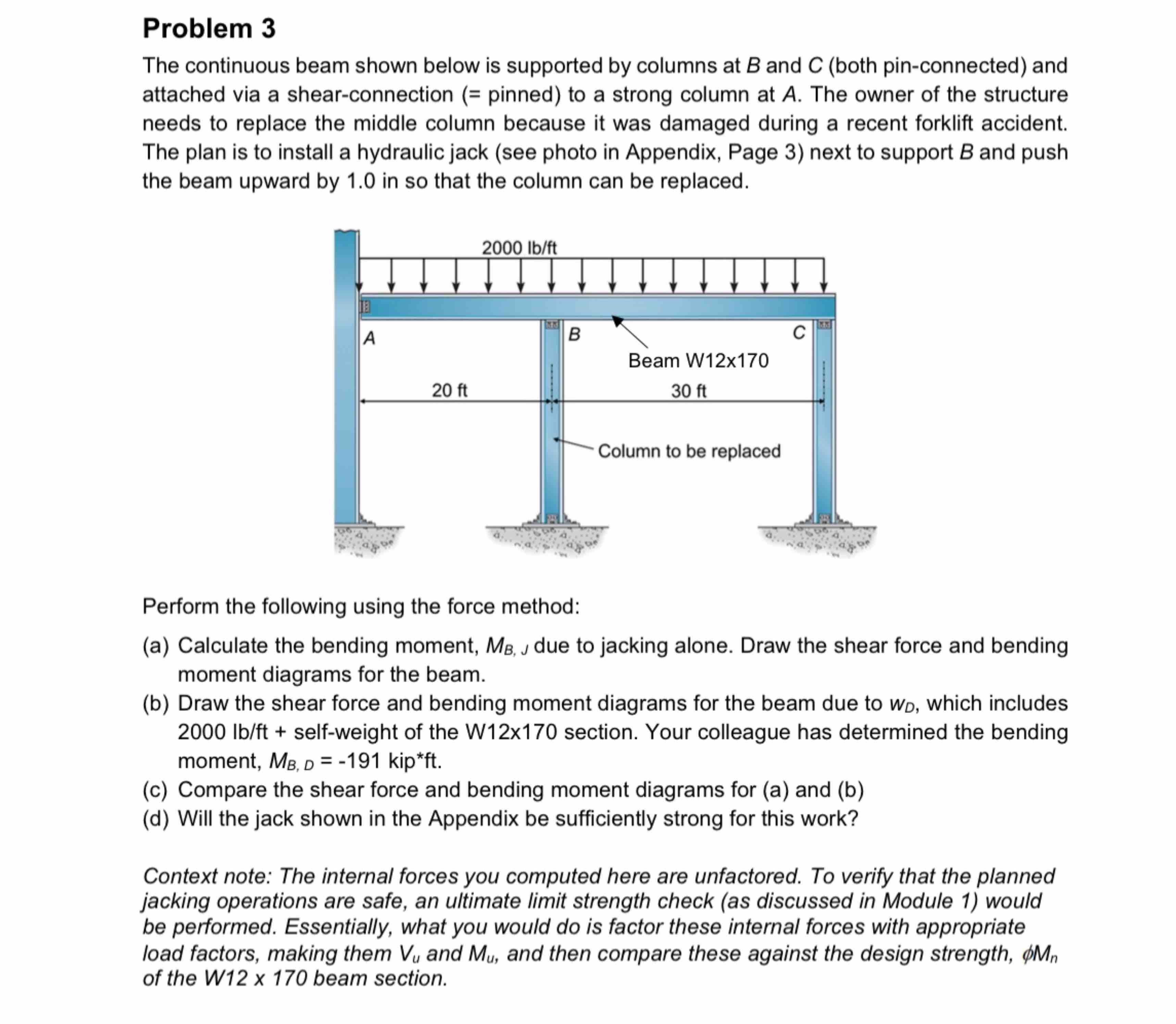 Solved Problem 3The continuous beam shown below is supported | Chegg.com