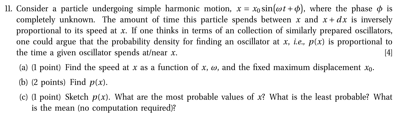 Solved 11. Consider a particle undergoing simple harmonic | Chegg.com