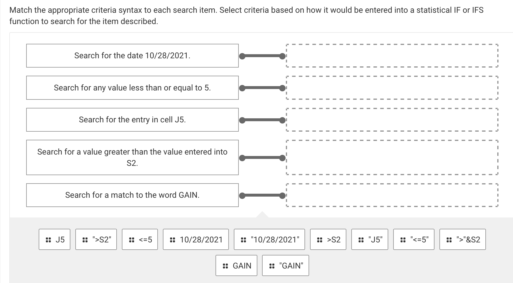Solved Match the appropriate criteria syntax to each search | Chegg.com
