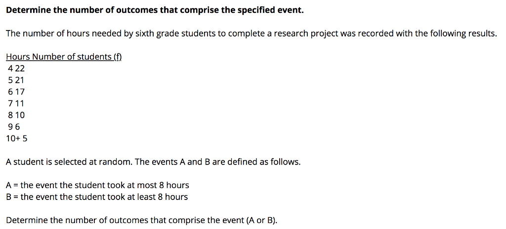 Solved Determine the number of outcomes that comprise the | Chegg.com