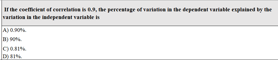 Solved If the coefficient of correlation is 0.9, the | Chegg.com