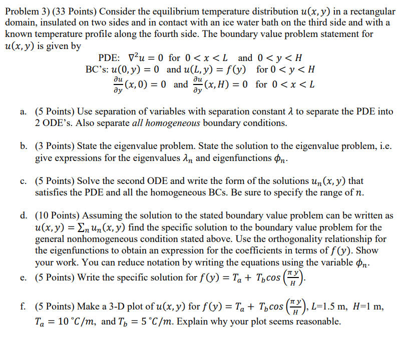 Solved Problem 3) (33 Points) Consider the equilibrium | Chegg.com
