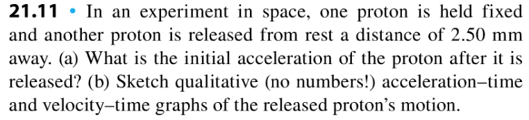 Solved 21.11° In an experiment in space, one proton is held | Chegg.com