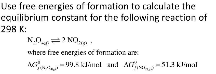 Solved Use free energies of formation to calculate the | Chegg.com