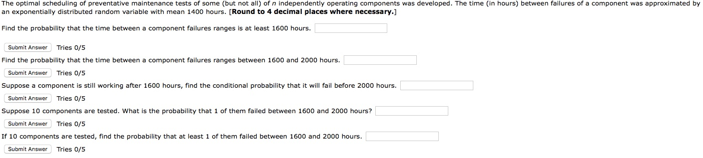 Solved The optimal scheduling of preventative maintenance | Chegg.com