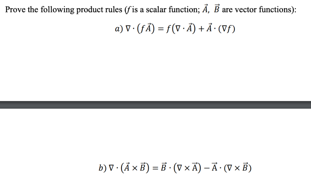 Solved Prove the following product rules (fis a scalar | Chegg.com