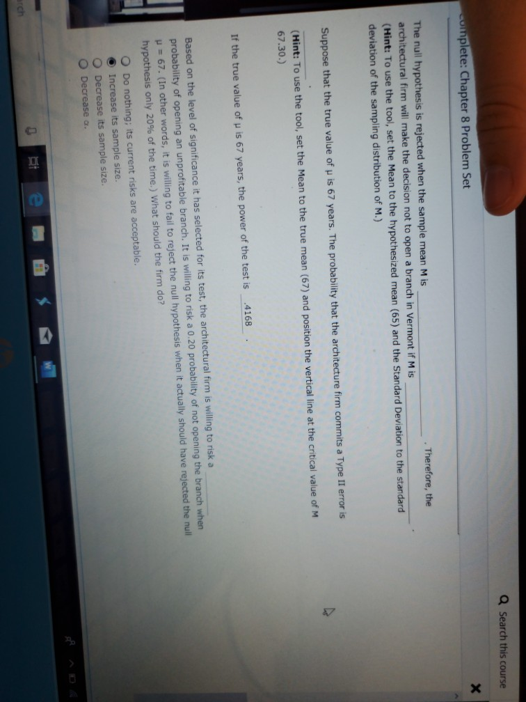 Solved Complete: Chapter 8 Problem Set - The architectural | Chegg.com