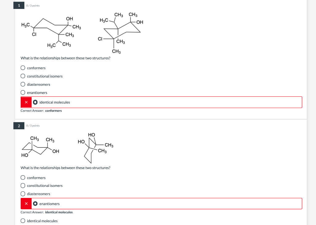 Solved 1 0/3 points OH H3C CH3 CH3 ОН Н.С. CH3 CH3 CI CI CH3 | Chegg.com