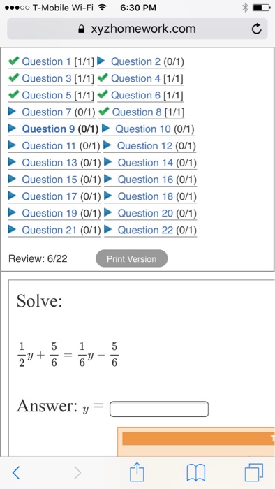 Solved oo T-Mobile Wi-Fi令 6:30 PM xyzhomework.com Question 1 | Chegg.com