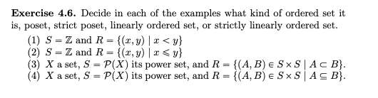 Solved Exercise 4.6. Decide in each of the examples what | Chegg.com