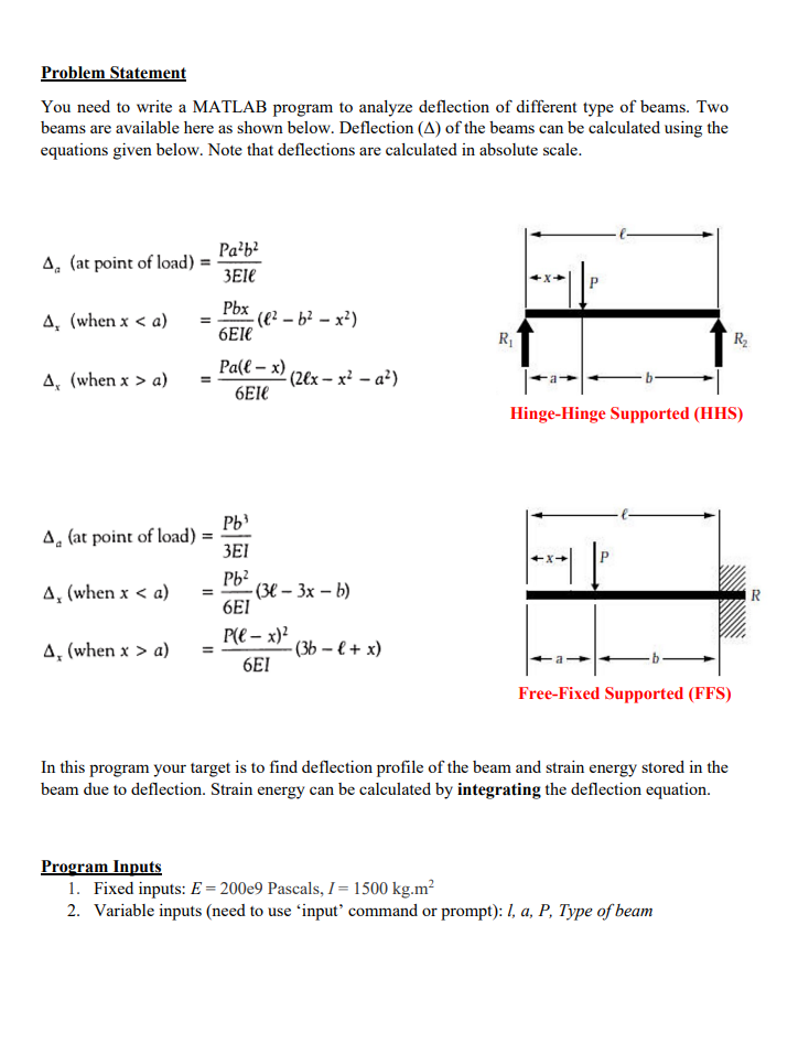 Solved Problem Statement You Need To Write A Matlab Program