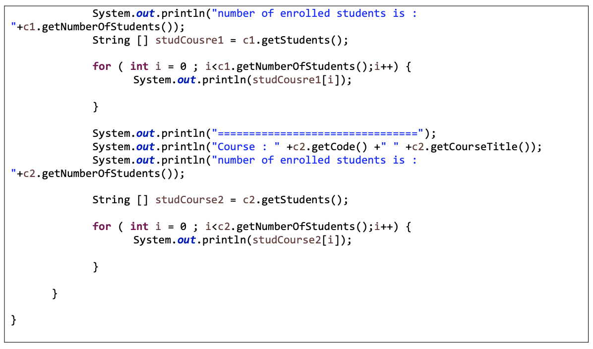 Solved 1. Add facultyName as an attribute in the class 2. | Chegg.com