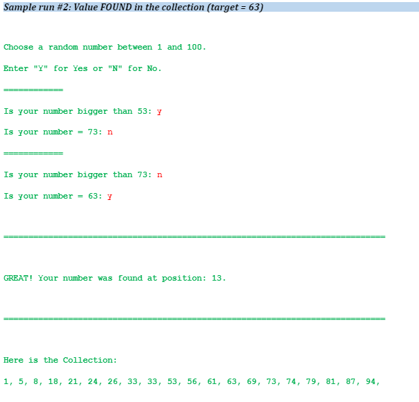 Solved Logarithmic Search Algorithm - in JavaObjective | Chegg.com